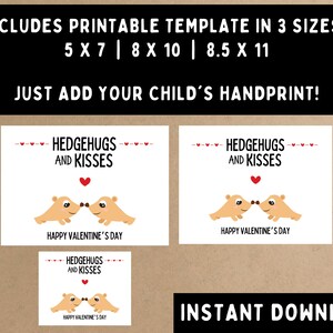 Valentine's Day Hedgehog Handprint Craft -- Printable DIY Hugs and ...
