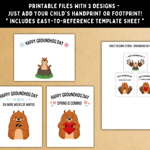3 Groundhog Day Handprint and Footprint Craft Bundle Printable DIY ...