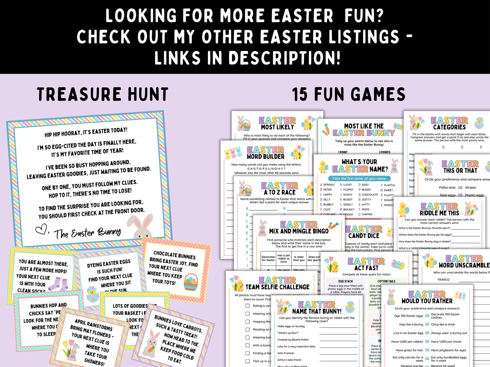 Easter Bunny Note -- Printable Letter for Easter Basket, Egg Hunt and ...