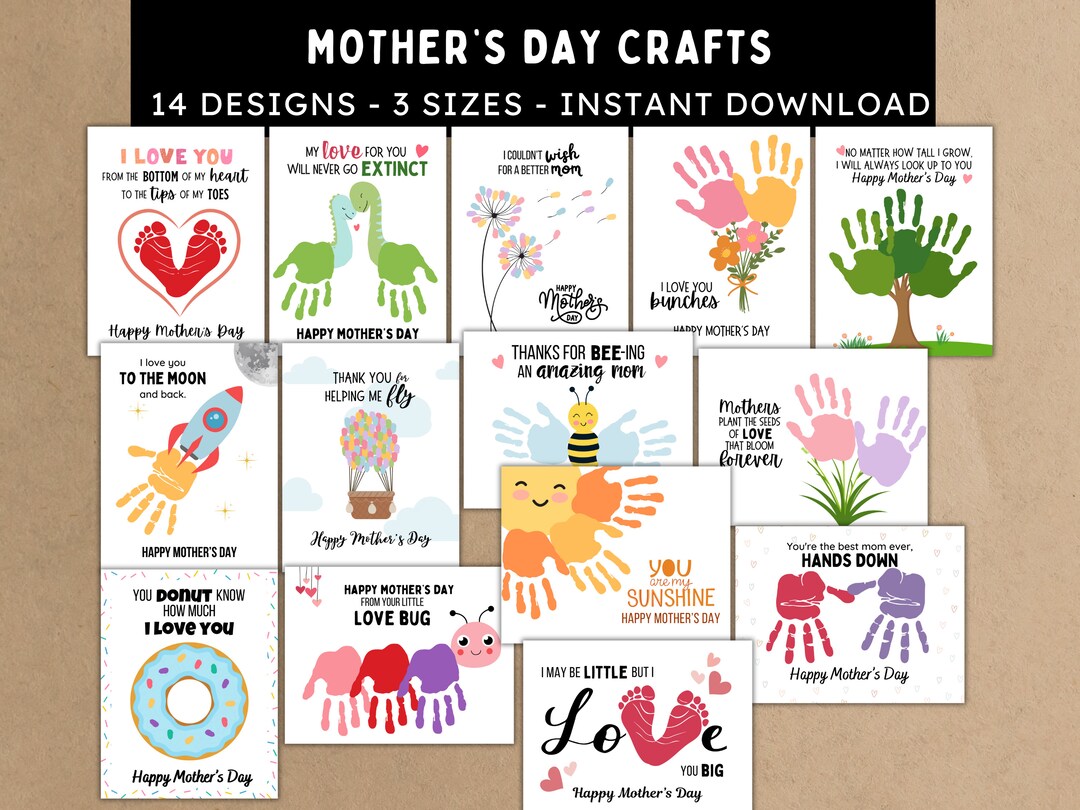 Mother's Day Handprint, Footprint & Fingerprint Craft Bundle ...