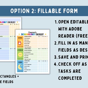 Customizable Daily Checklist for Kids - Responsibility Chart for ...