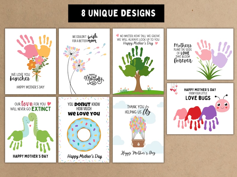 Multiple Children Mother's Day Handprint and Fingerprint Craft Bundle ...