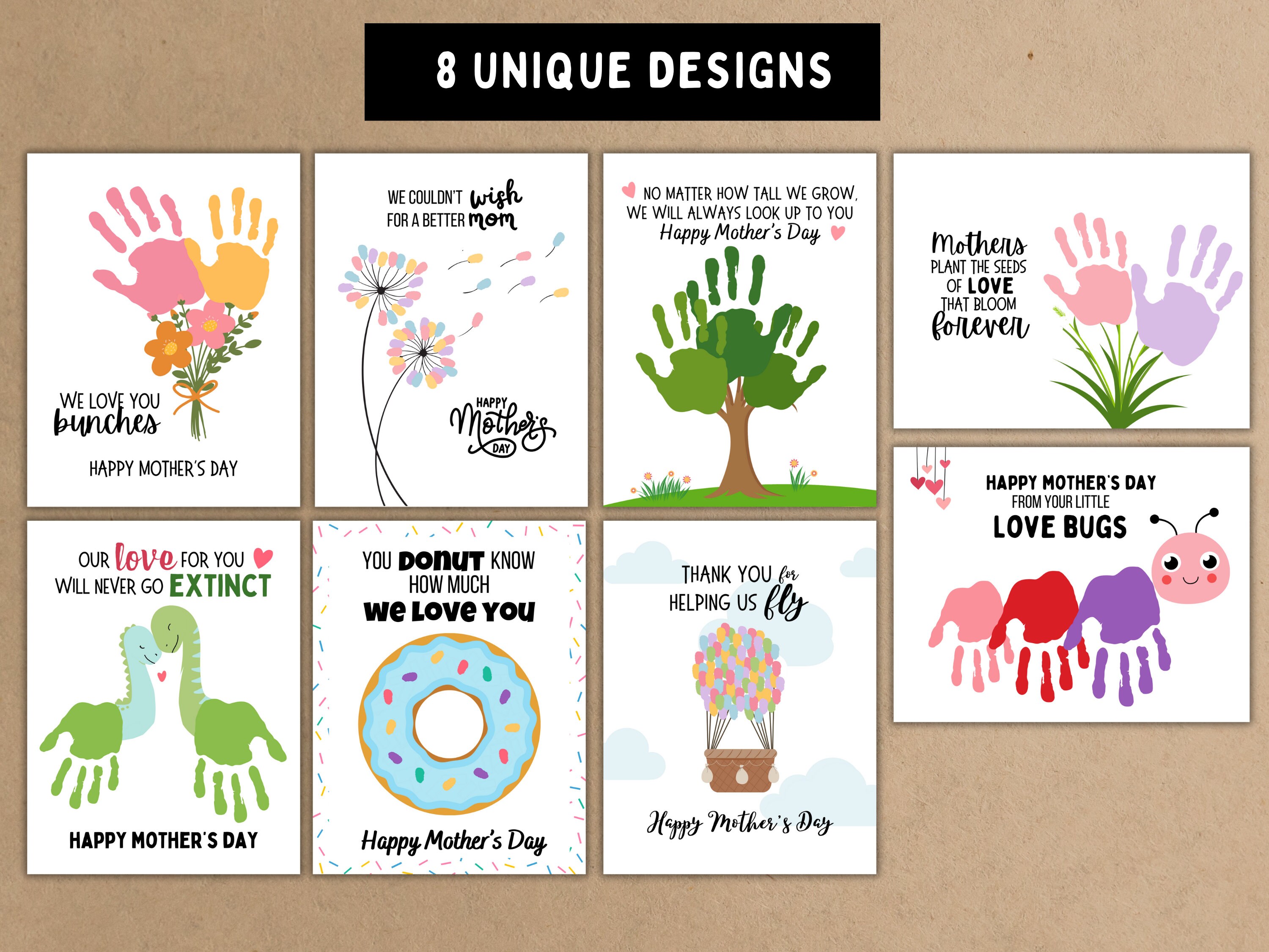 Multiple Children Mother's Day Handprint and Fingerprint Craft Bundle ...