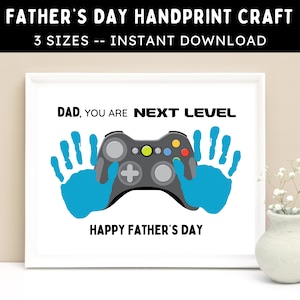 Father's Day Gamer Handprint Craft -- Printable DIY Art Activity for ...