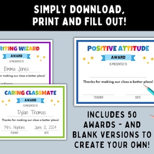 Printable Student Awards -- End of Year Certificates to Celebrate Class ...