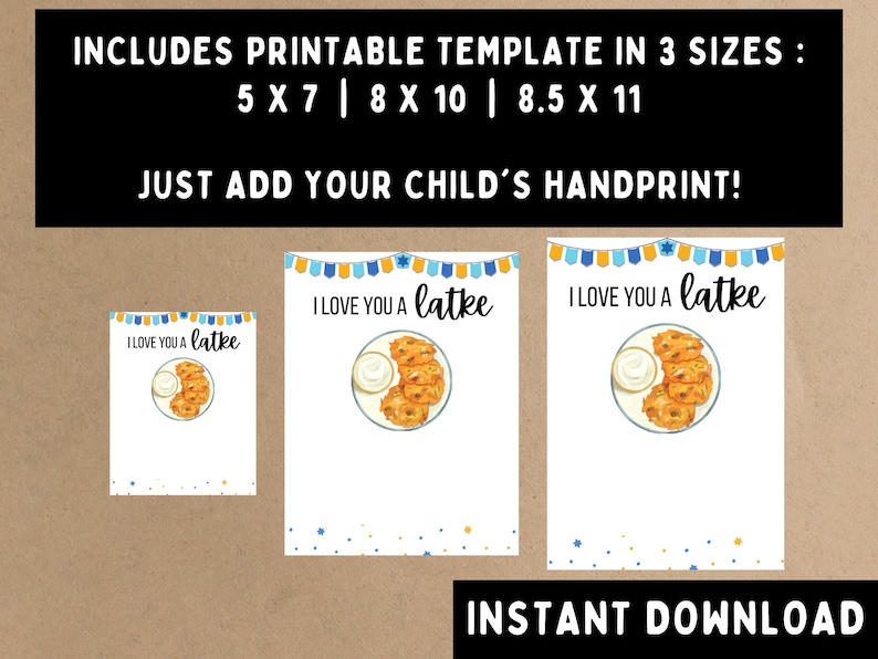 Hanukkah Latke Handprint Craft Printable DIY Hanukkah Handprint ...