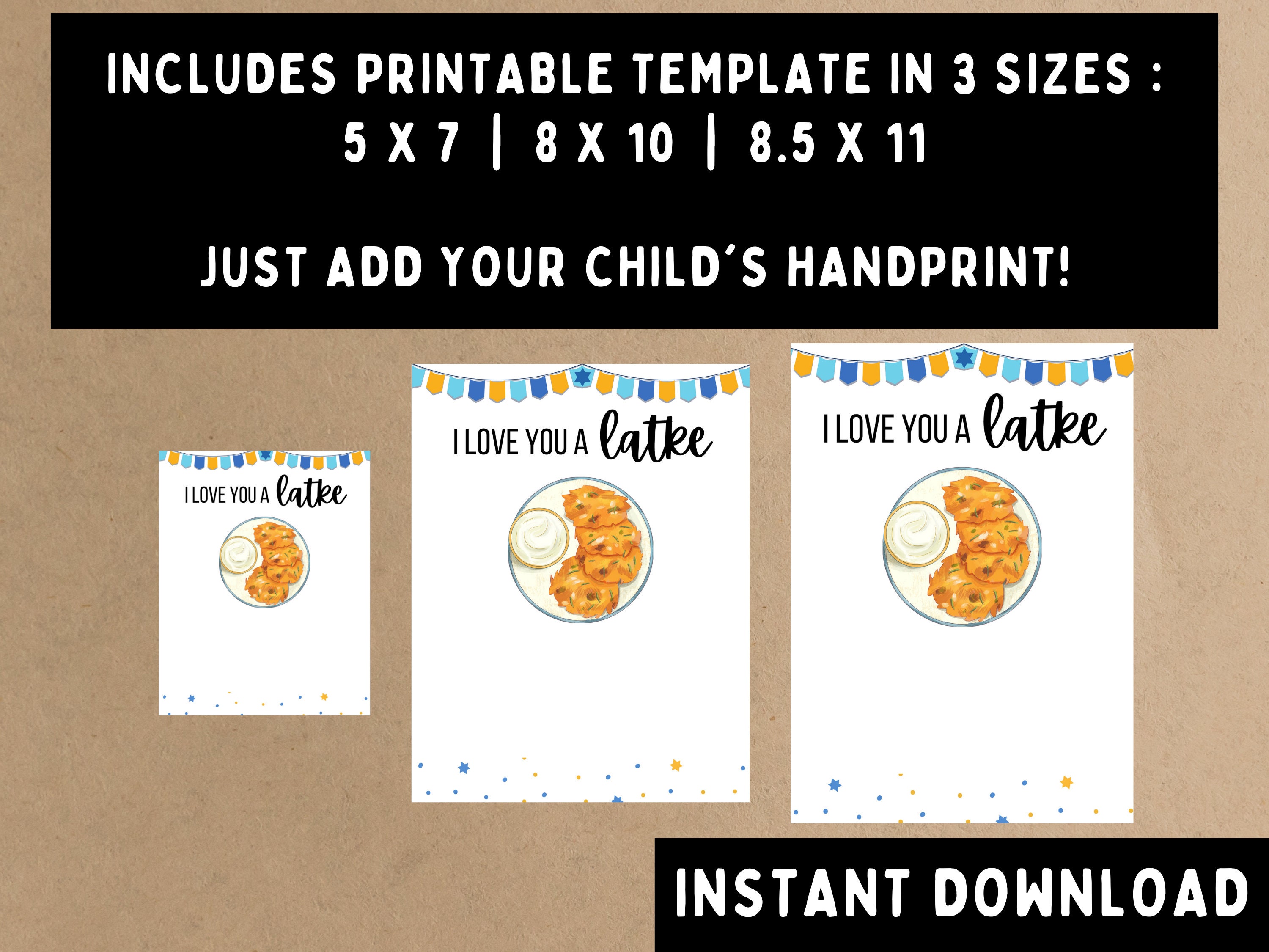 Hanukkah Latke Handprint Craft Printable DIY Hanukkah Handprint ...