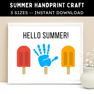 Summer Popsicle Handprint Craft -- Printable DIY Art Activity for Kids ...
