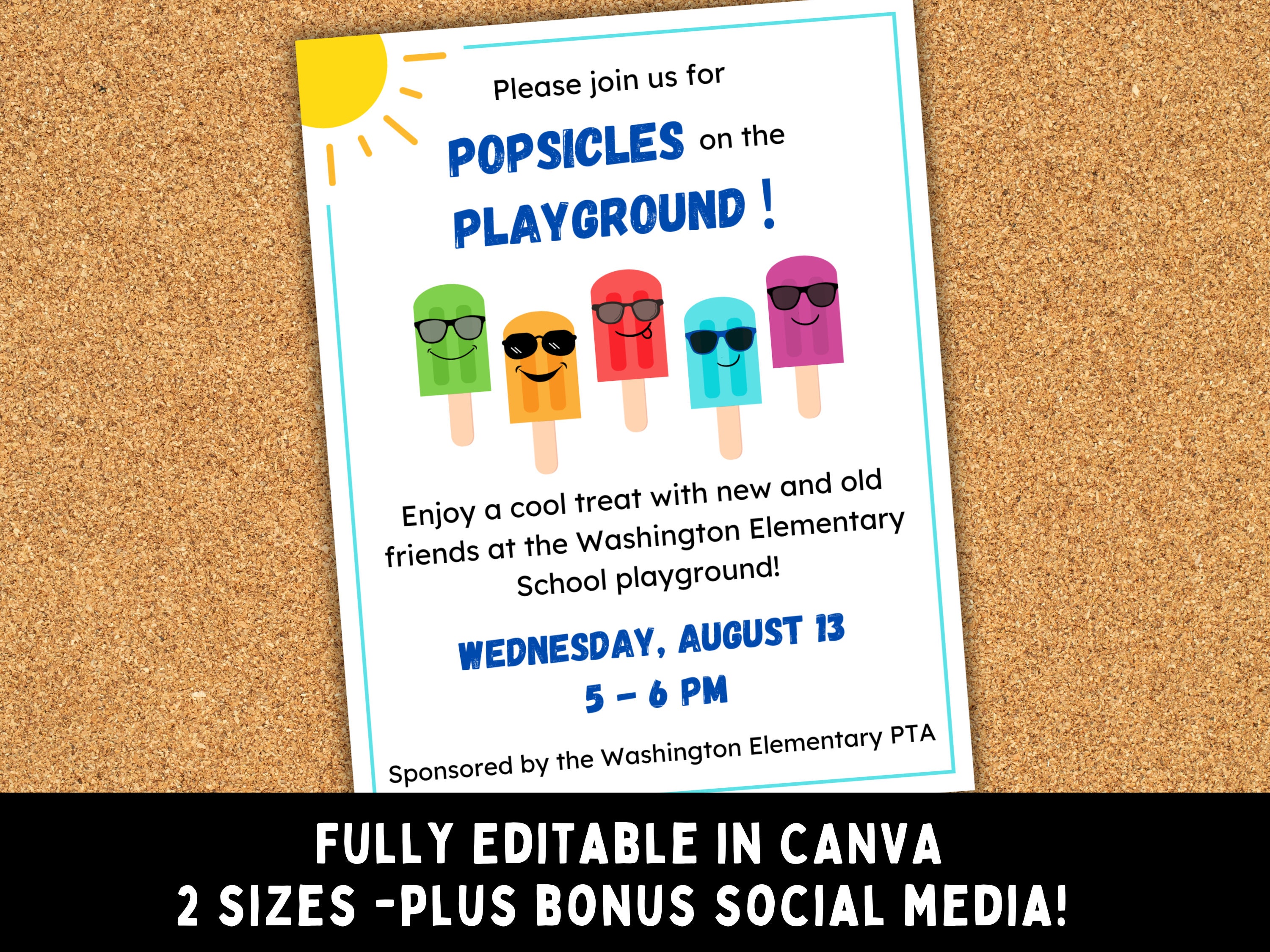 Popsicles on the Playground - Editable Canva Template for Playdates ...