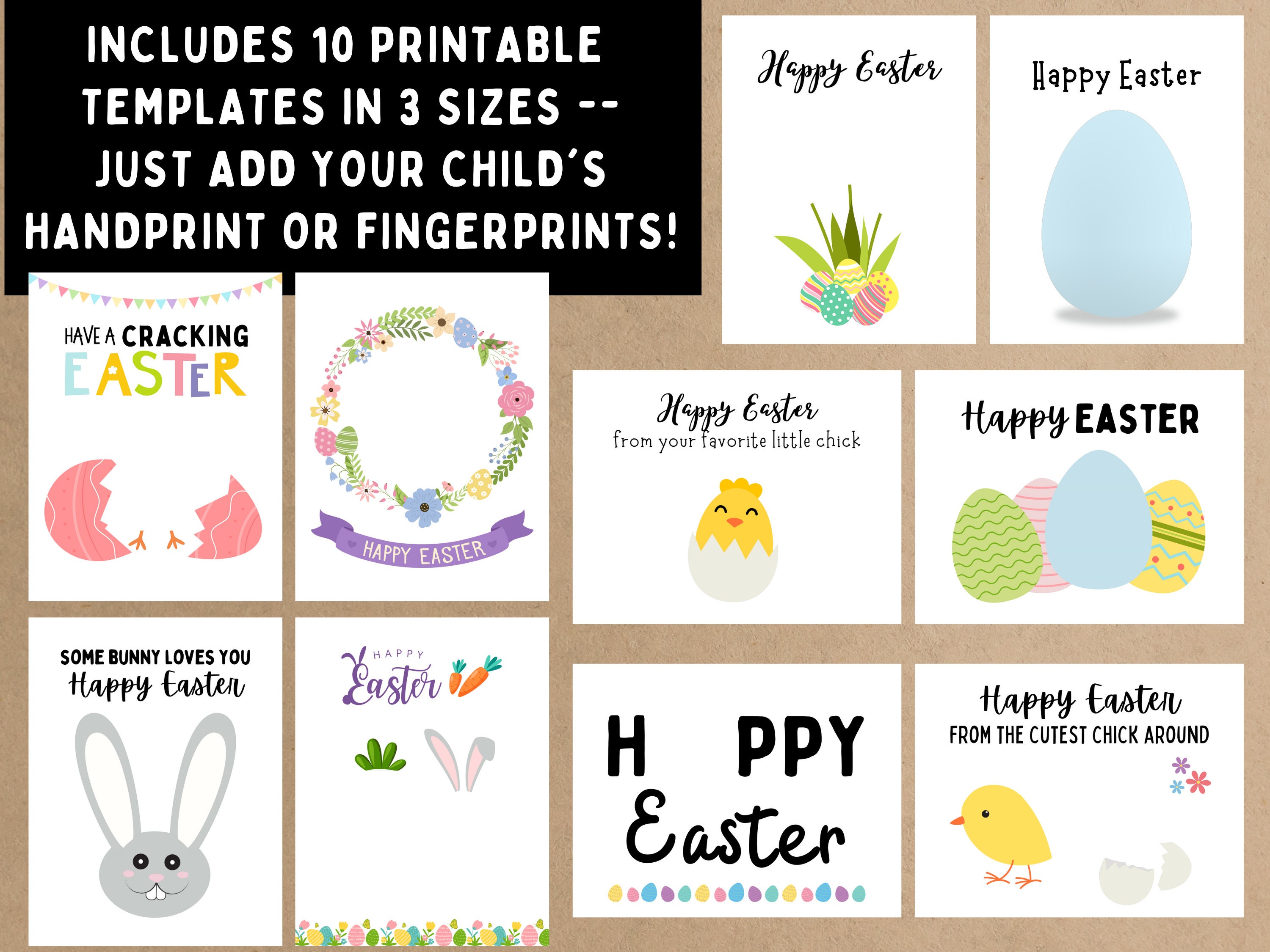 10 Easter Handprint and Footprint Craft Bundle Printable DIY Spring ...