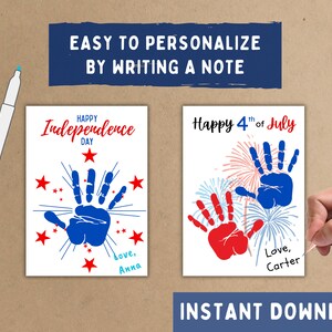 8 4th of July Handprint and Footprint Craft Bundle, Printable DIY ...