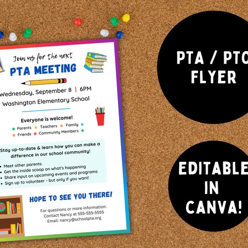 PTA / PTO Membership Form Editable Canva Template Pto/pta - Etsy