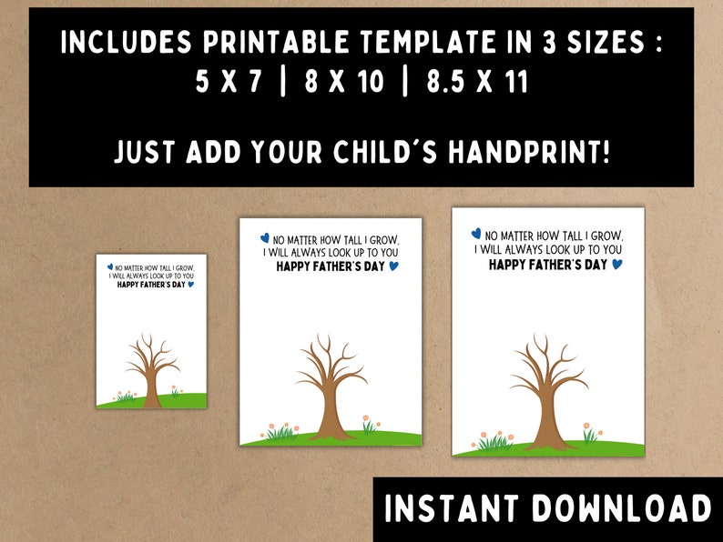 Father's Day Tree Handprint Craft - Printable DIY Art Activity for Dad ...