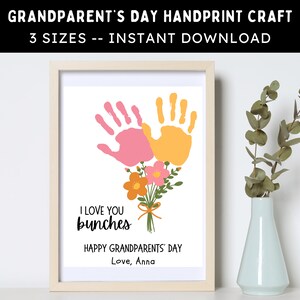 Grandparents' Day Flower Handprint Craft -- Printable DIY Art Activity ...