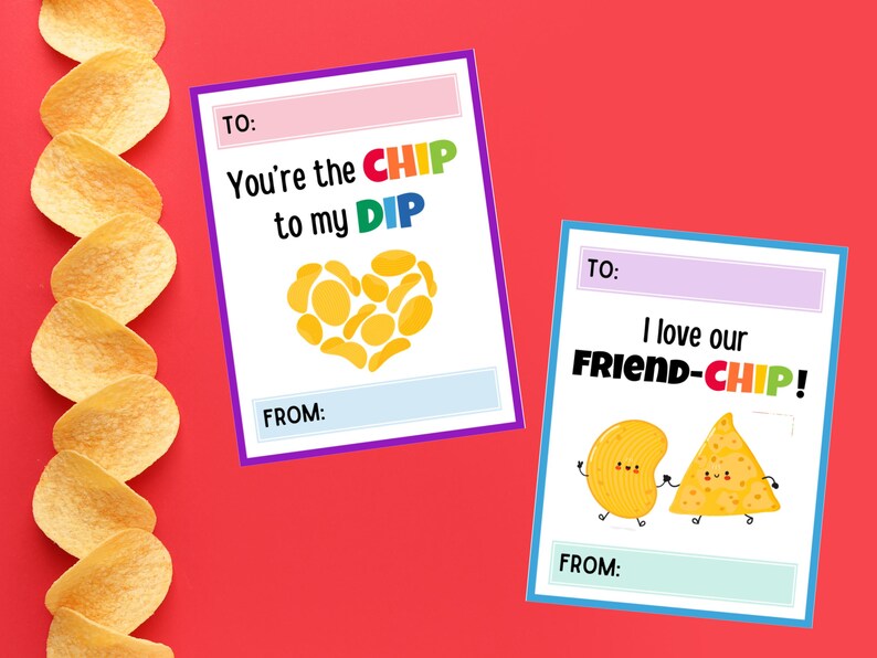 Potato Chip Classroom Valentine Cards -- Printable School and Party ...