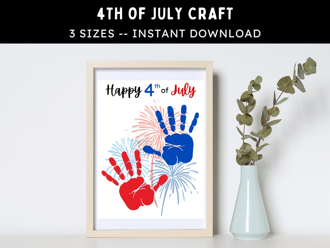 4th of July Fireworks Handprint Craft Printable DIY July 4th Craft ...