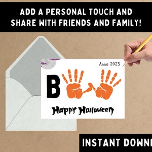 Halloween Handprint Craft Printable BOO Handprint Activity DIY Fall ...