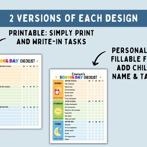 Customizable Daily Checklist for Kids - Responsibility Chart for ...