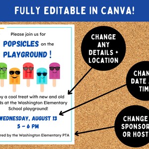 Popsicles on the Playground - Editable Canva Template for Playdates ...