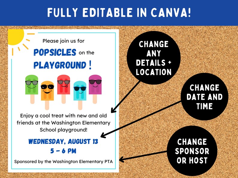 Popsicles on the Playground - Editable Canva Template for Playdates ...