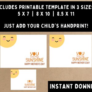 Mother's Day Sun Handprint Craft - You Are My Sunshine - Printable DIY ...