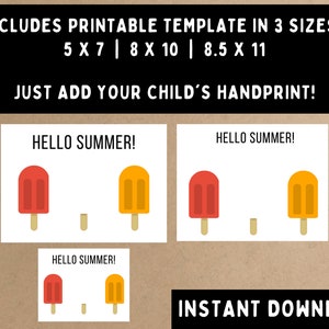 Summer Popsicle Handprint Craft Printable DIY Summer Craft Activity ...