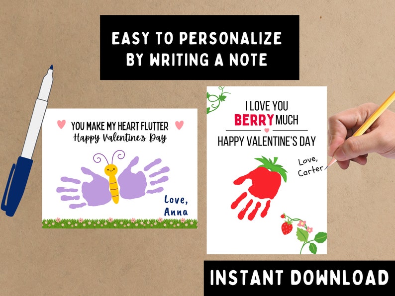 15 Valentine's Day Handprint and Footprint Craft Bundle Printable DIY ...