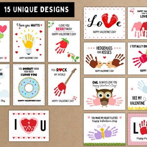 15 Valentine's Day Handprint and Footprint Craft Bundle Printable DIY ...
