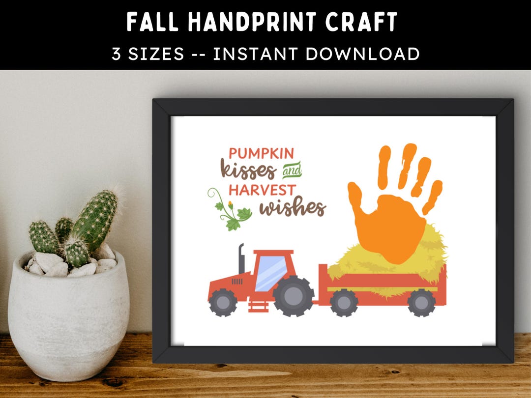 Fall Pumpkin Harvest Handprint Craft -- Printable DIY Autumn Handprint ...