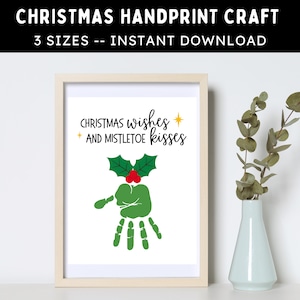Mistletoe Handprint Craft Printable DIY Christmas Handprint Activity ...