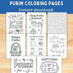 Purim Coloring Pages -- Printable Jewish Holiday Activities & Crafts ...