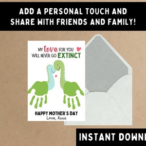 Mother's Day Dinosaur Handprint Craft -- Printable DIY Art Activity for ...