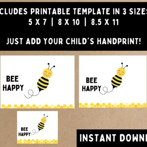 Spring Bee Handprint Craft Printable DIY Spring Craft Activity ...