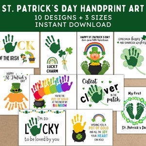 10 St. Patrick's Day Handprint and Footprint Craft Bundle Printable DIY ...