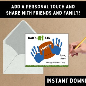 Father's Day Football Handprint Craft -- Printable DIY Art Activity for ...