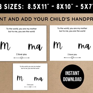 Mama Handprint Craft Mama DIY Gift Mama Handmade Keepsake Handprint Art ...