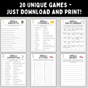 20 Office Party Games Bundle - Printable Team Building Games for Work ...