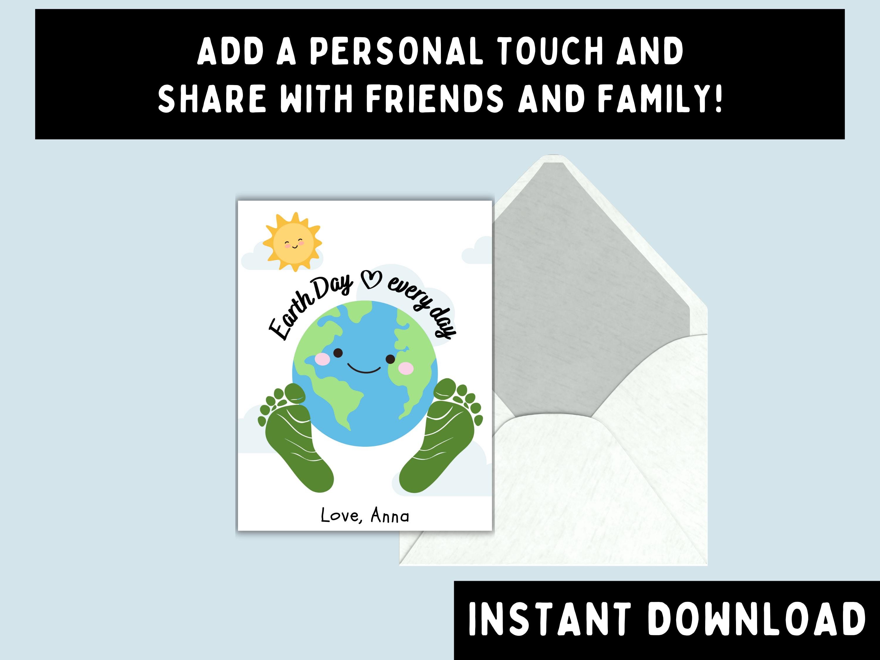 Earth Day Footprint Craft Template -- Printable DIY Art Activity for ...