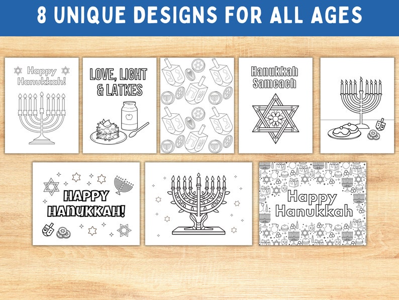 8 Hanukkah Coloring Pages Printable Jewish Holiday Crafts Chanukah ...