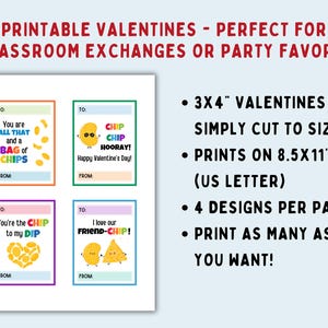 Potato Chip Classroom Valentine Cards -- Printable School and Party ...