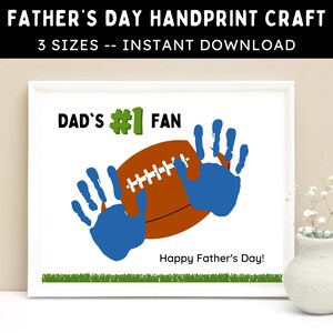 Father's Day Football Handprint Craft -- Printable DIY Art Activity for ...