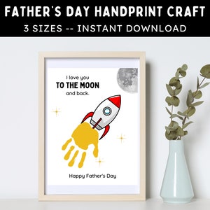 Father's Day Rocketship Handprint Craft -- Printable DIY Space-themed ...