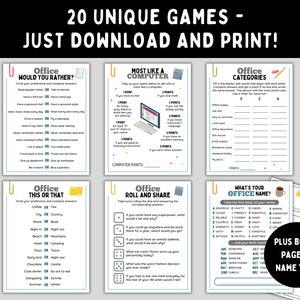 20 Office Party Games Bundle - Printable Team Building Games for Work ...