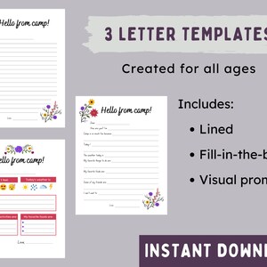 Printable Letter From Camp -- Flowers -- Kids Overnight Camp Notes ...