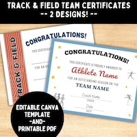Editable Cross Country Certificate, Running Certificate, Track and ...