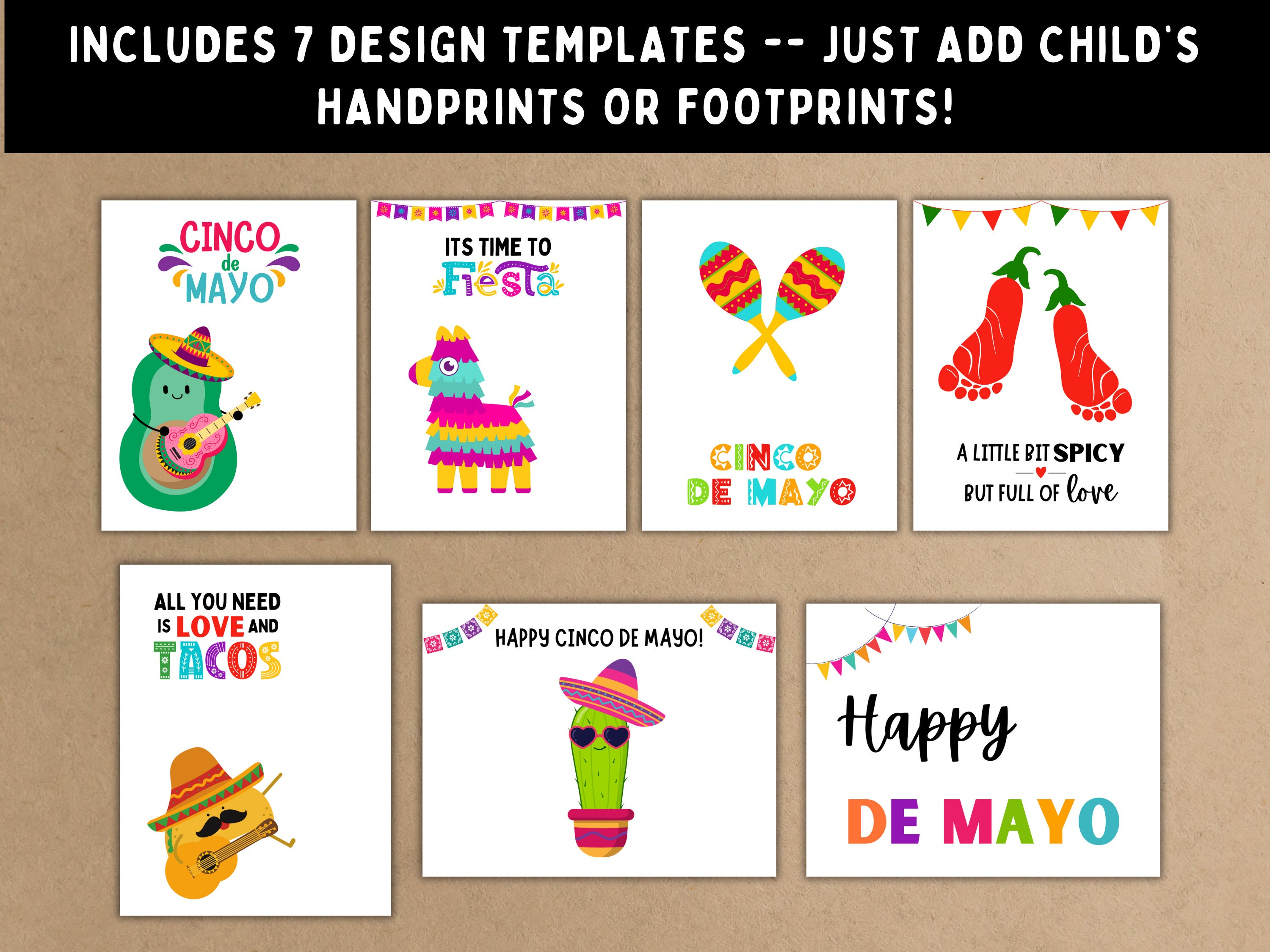 Cinco De Mayo Handprint Craft Bundle Printable DIY Craft Activities ...