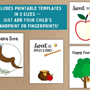 Rosh Hashanah Handprint & Fingerprint Craft Bundle - Printable Jewish ...