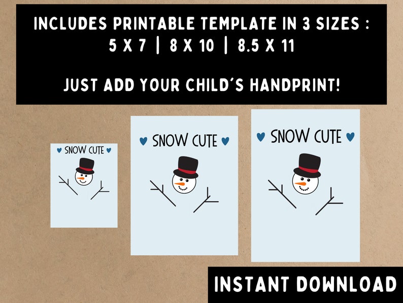 Snowman Handprint Craft -- Printable DIY Winter Activity for Kids ...