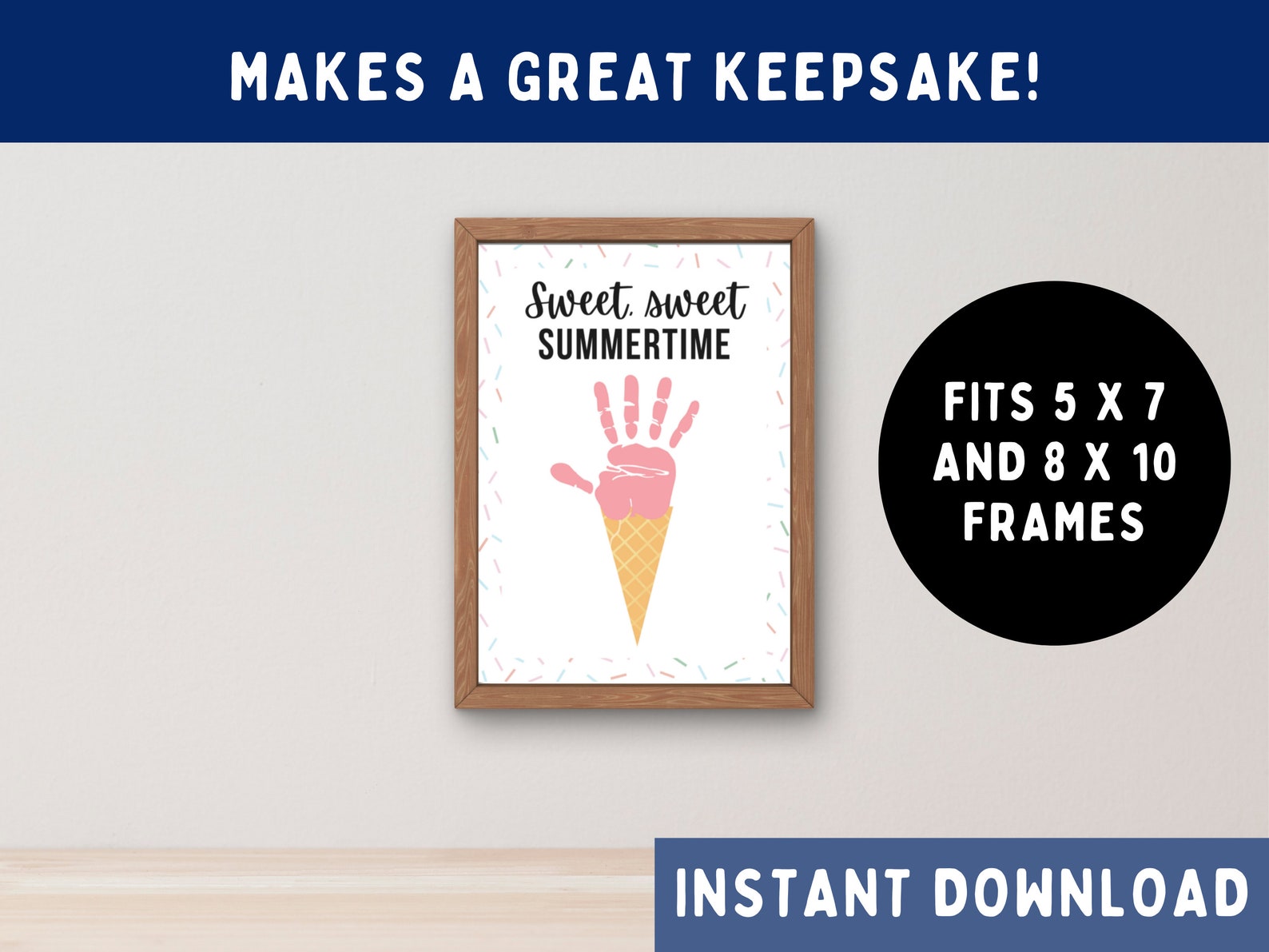 Summer Handprint & Footprint Craft Bundle -- Printable DIY Summertime ...
