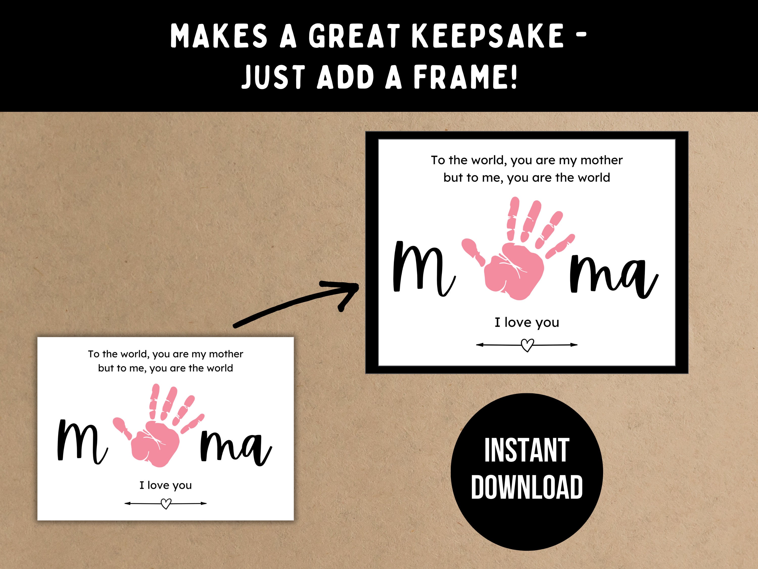 Mama Handprint Craft -- Printable Handmade Keepsake -- DIY Art Gift ...